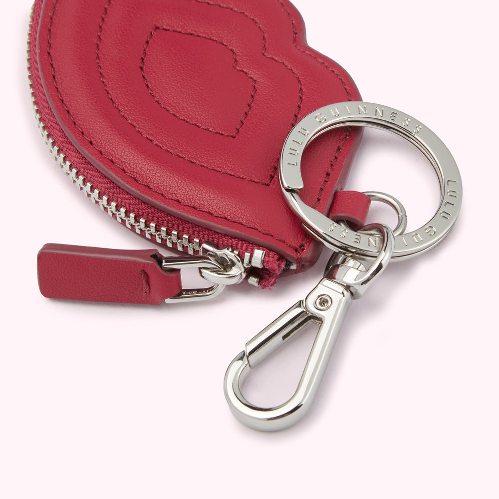 Raspberry Lip Ripple Beau Keyring | Lulu Guinness