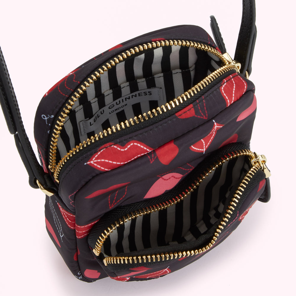 Multi Lip Flurry Davis Crossbody Bag | Lulu Guinness