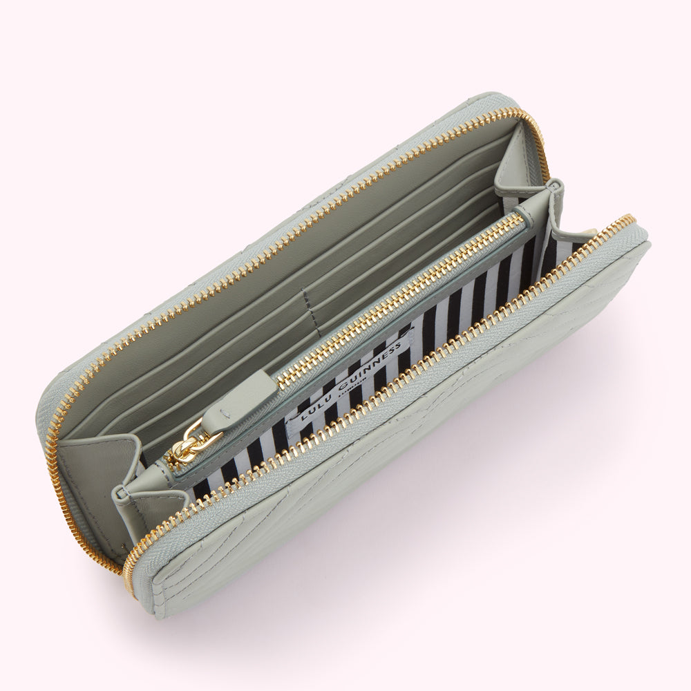 Shagreen Lip Ripple Leather Tansy Wallet | Lulu Guinness