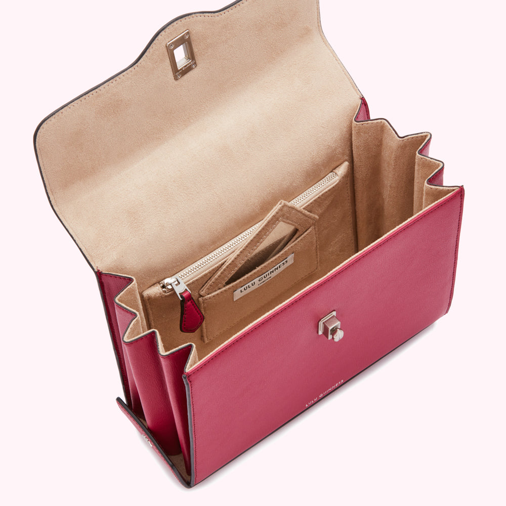 Raspberry Leather Queenie Handbag | Designer Handbags