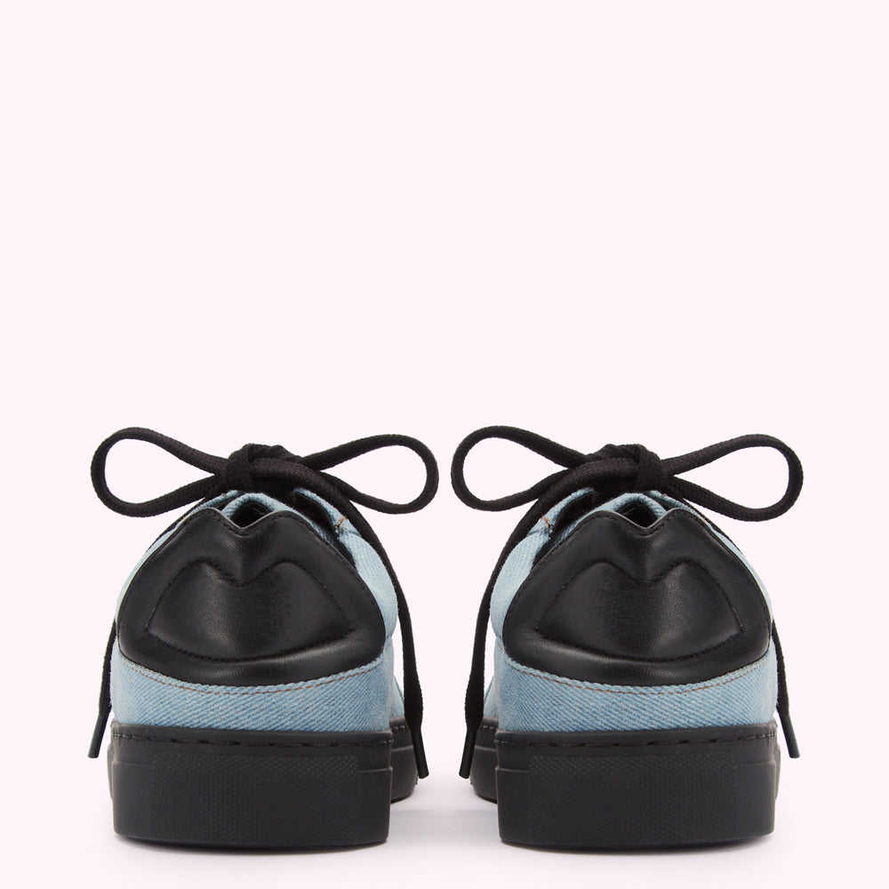 Denim Lips Natasha Trainer | Designer Trainers for Women | Lulu Guinness