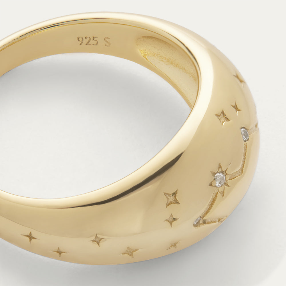 14k Gold Plated Cosmic Constellation Ring | Designer Jewellery | Lulu ...