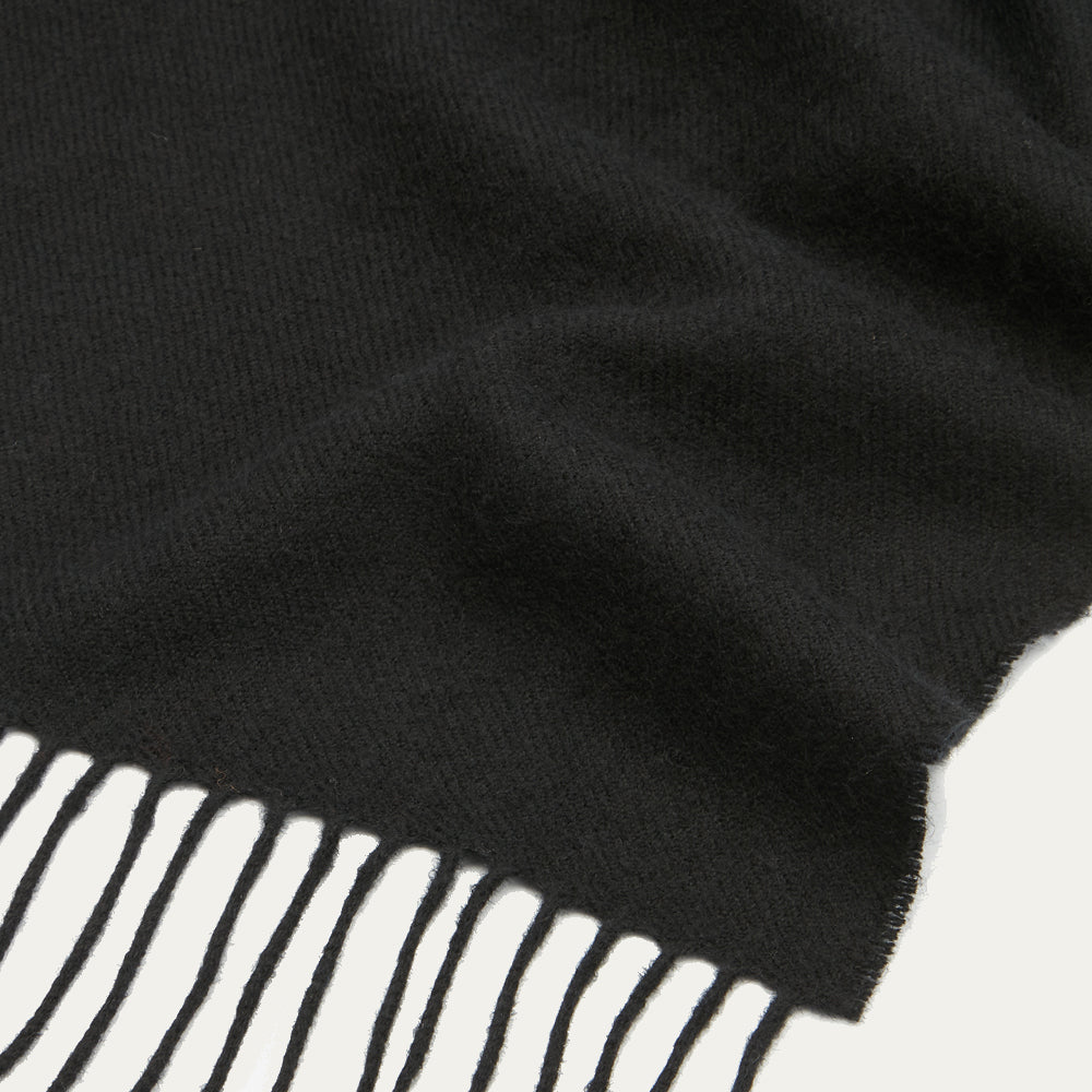 Black Large Wool Scarf | Lulu Guinness