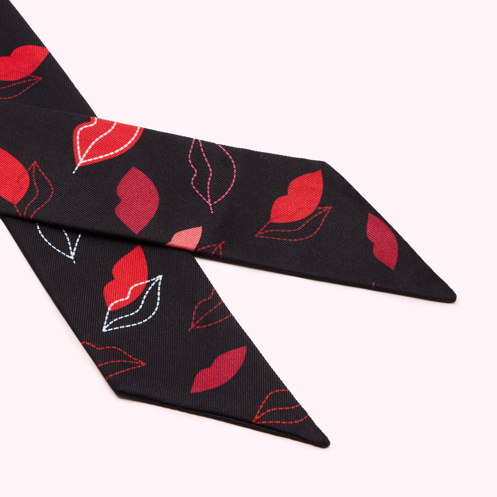 Multi Lip Flurry Skinny Scarf | Lulu Guinness