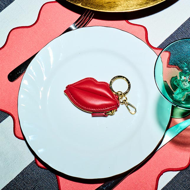 Gold Lucia Lip Stud Earrings | Lulu Guinness