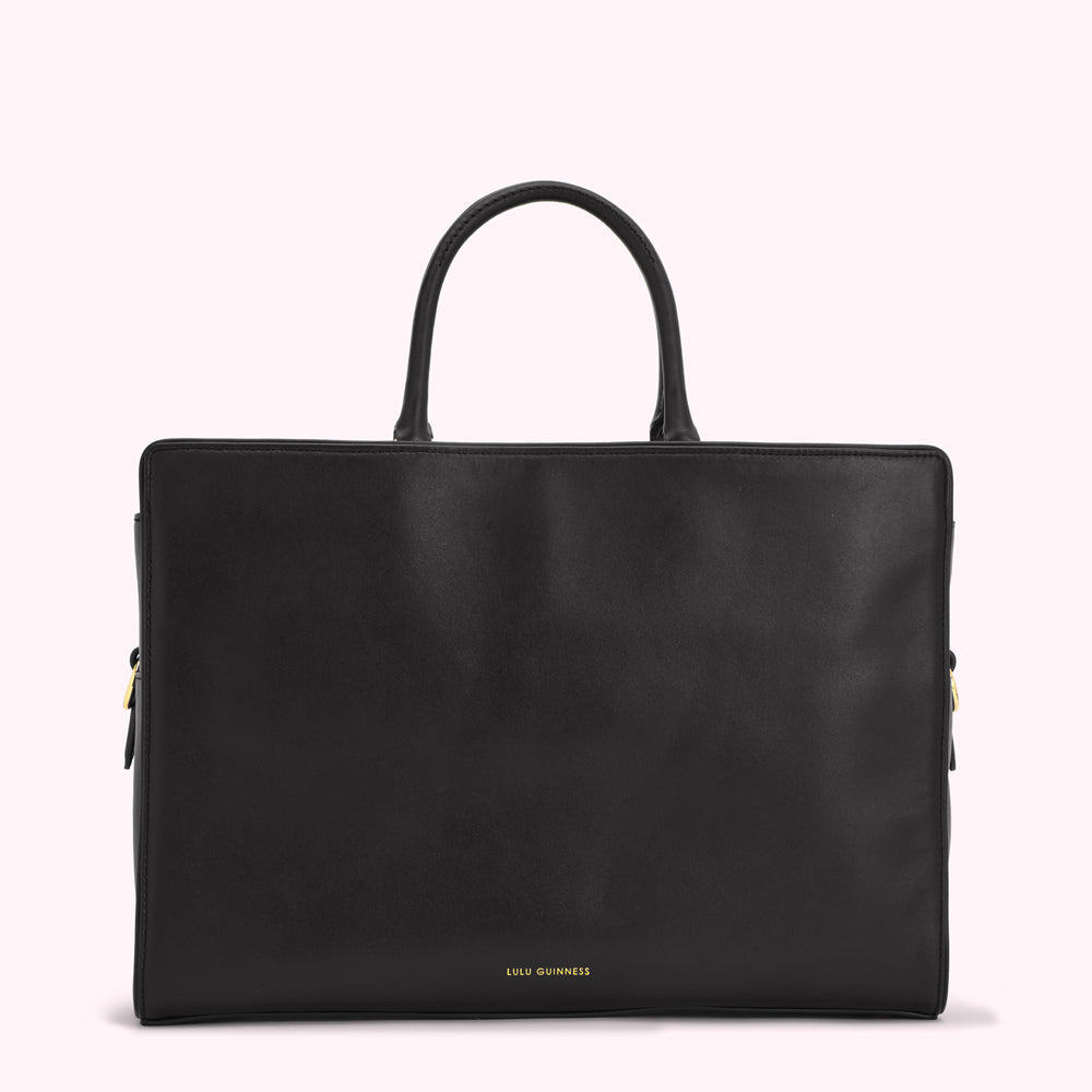 Black Lip Ripple Quilted Leather Bethany Handbag