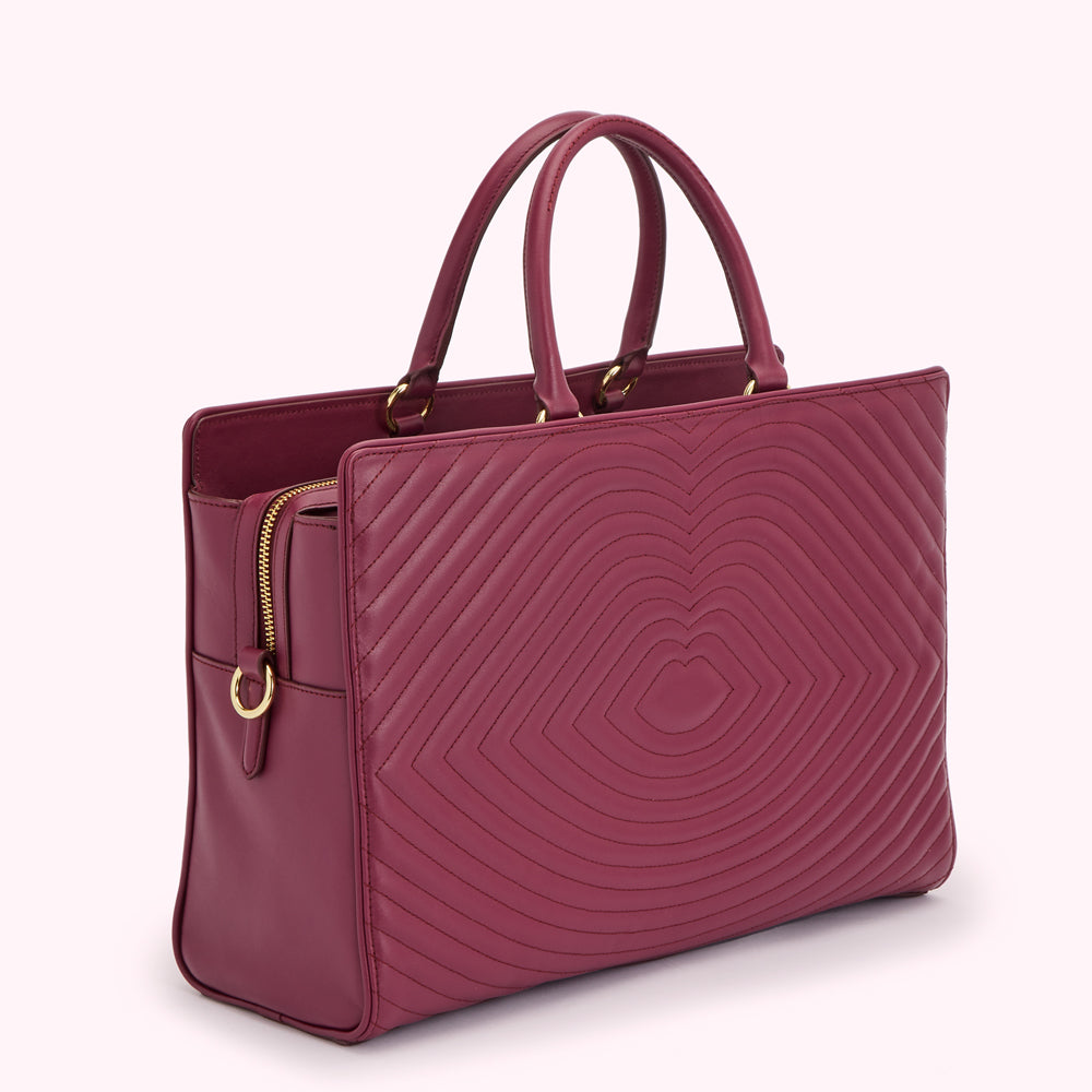 Peony Lip Ripple Quilted Leather Bethany Handbag