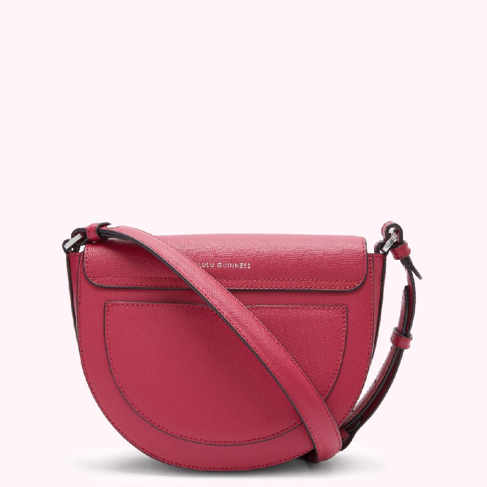 Raspberry Medium Esme Saddle Bag | Handbag | Lulu Guinness
